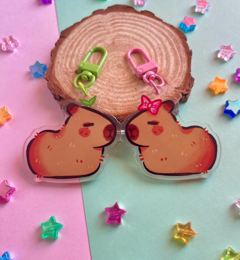 Capybara Matching Magnetic Keychain, Couple Gift - Etsy