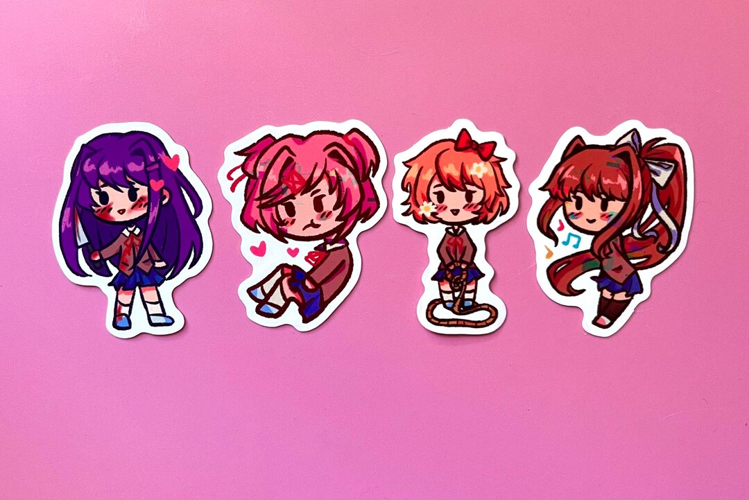 Doki Doki Literature Club Vinyl Stickers (monika, Yuri, Sayori, Natsuki ...