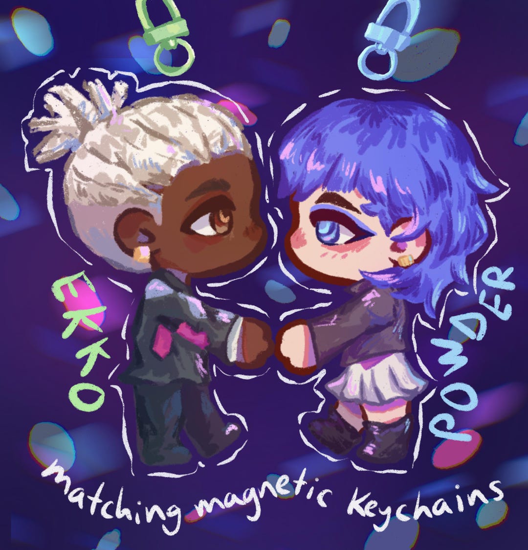 PREORDER Ekko X Powder/jinx Arcane Timebomb Magnetic Matching Keychains ...