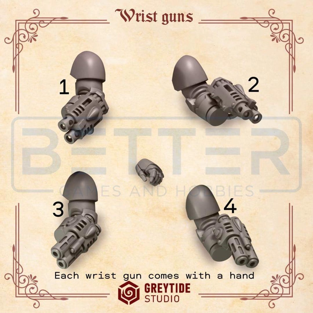 Wrist Weapons Crimson Lords 3d Printed Conversion Parts for Sci-fi ...