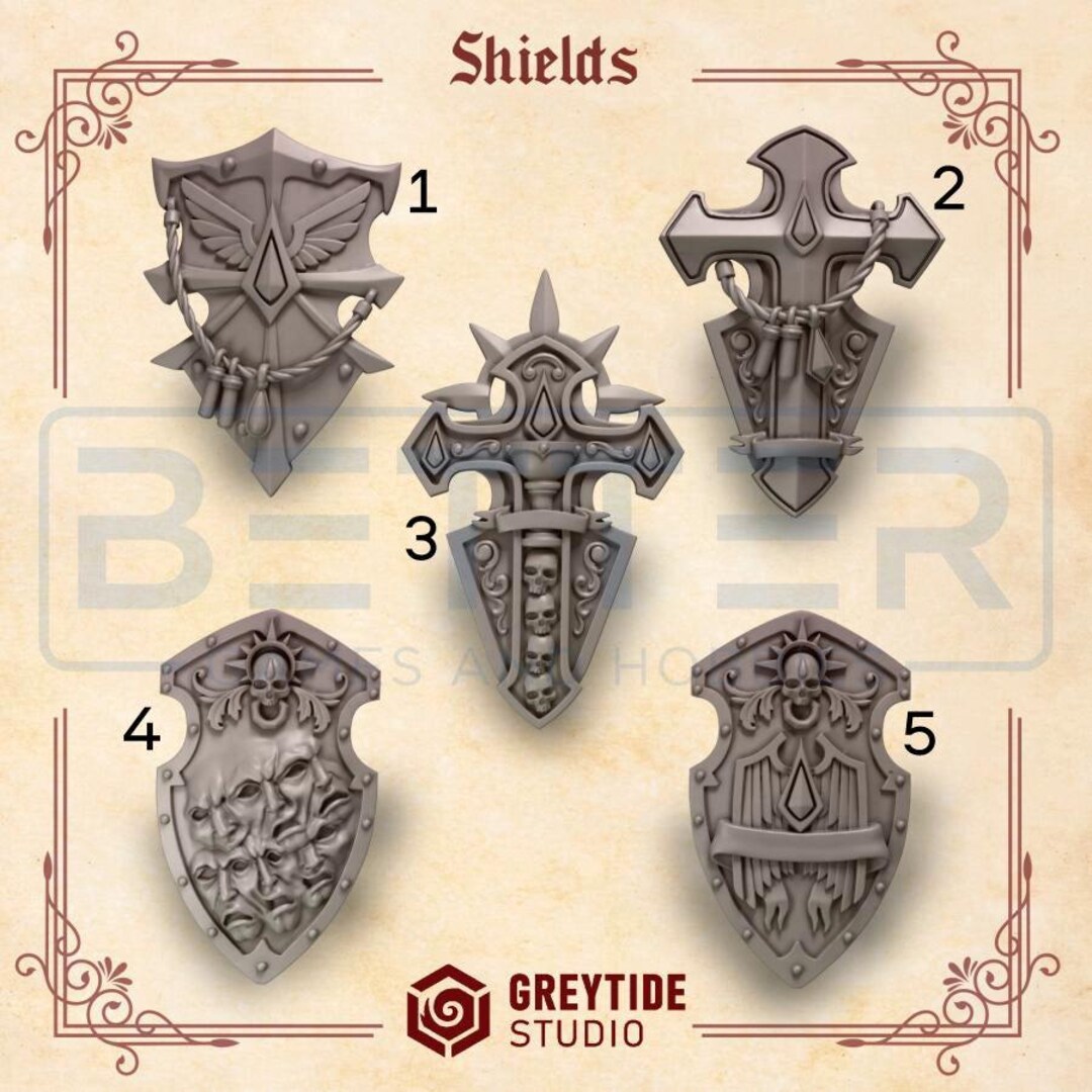 Shields Crimson Lords 3d Printed Conversion Parts for Sci-fi Wargaming ...