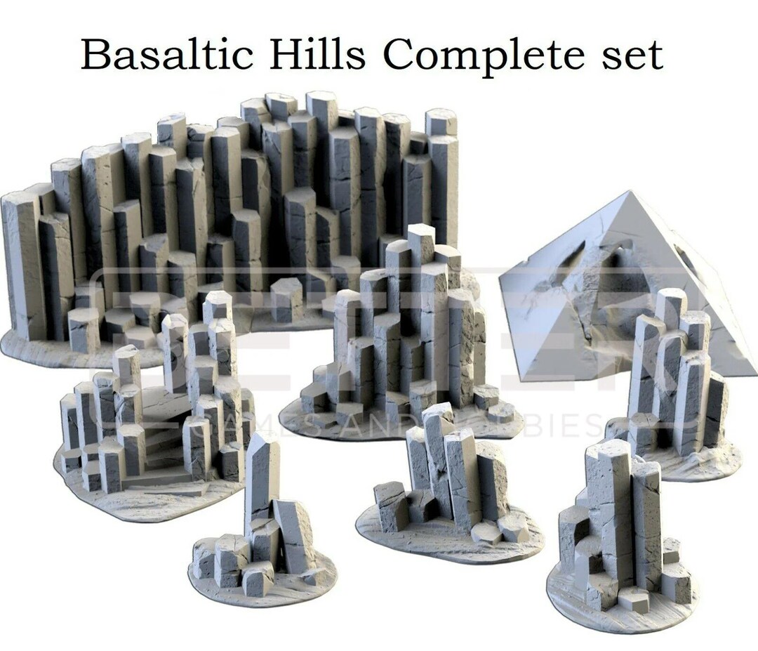 Basaltic Hills (32, 28, 15 & 10mm Scale) Tabletop Wargaming Terrain - Etsy