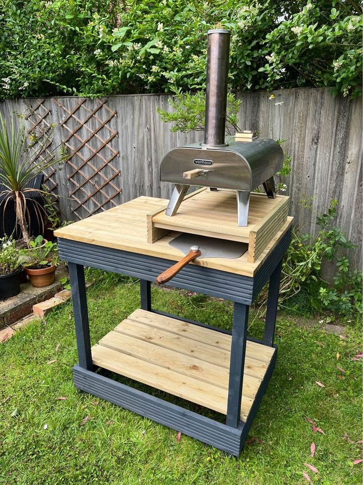 Pizza Oven Table With Raised Stand - Choice of Colours and Sizes ...
