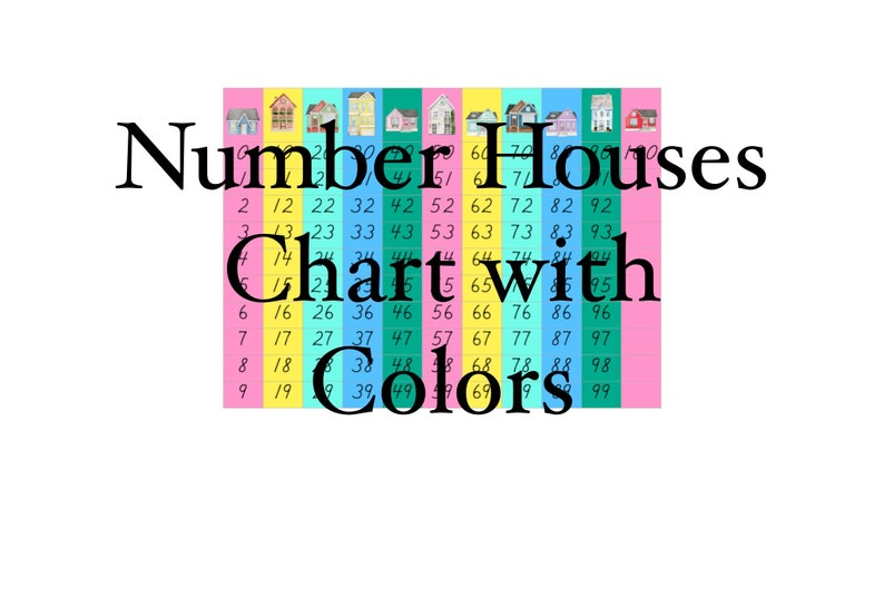 Number Houses Chart With COLORS - Etsy