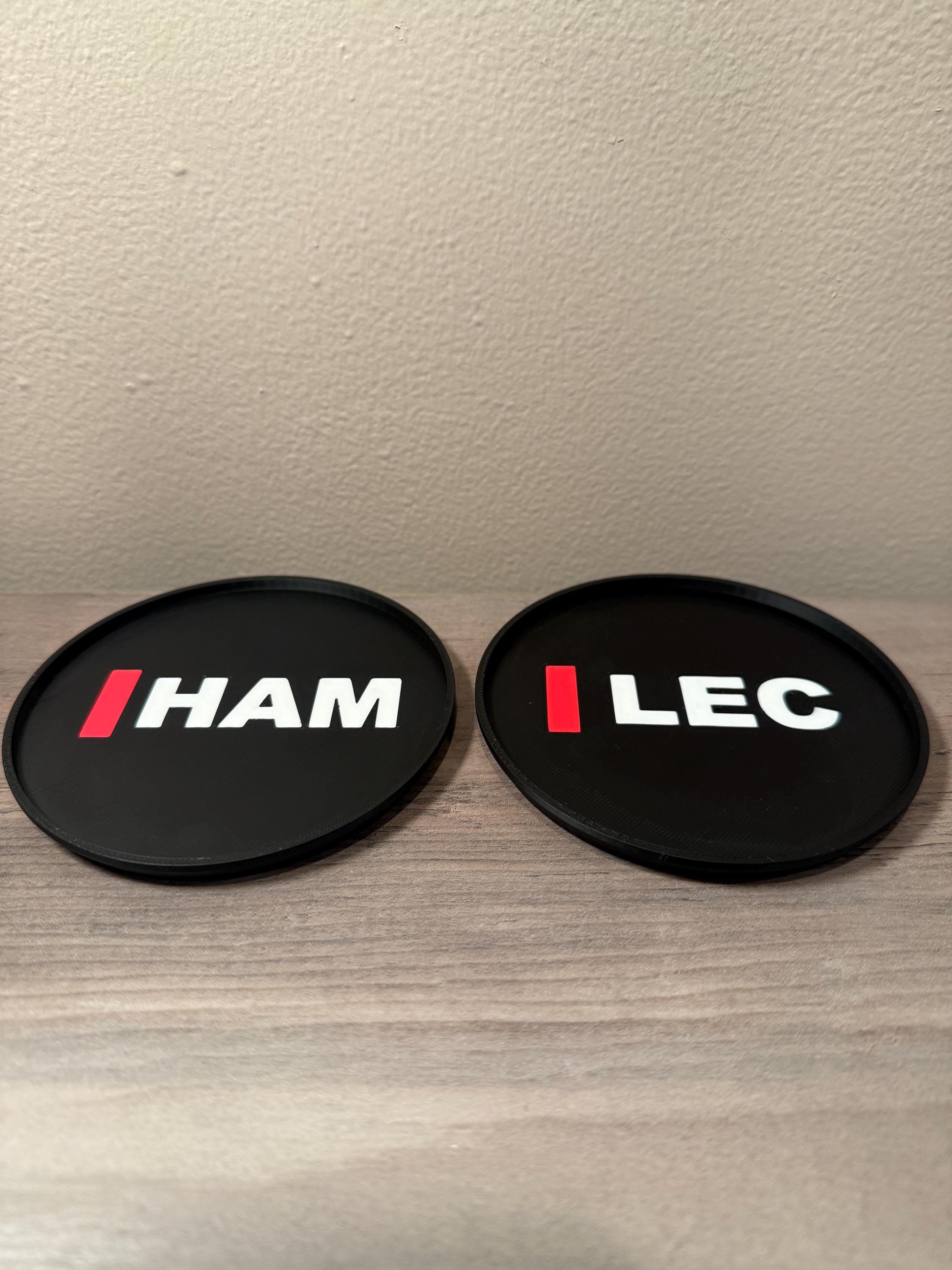 Ferrari F1 Coaster Set – Set of 2 Drink Coasters for Fans, LEC & HAM ...