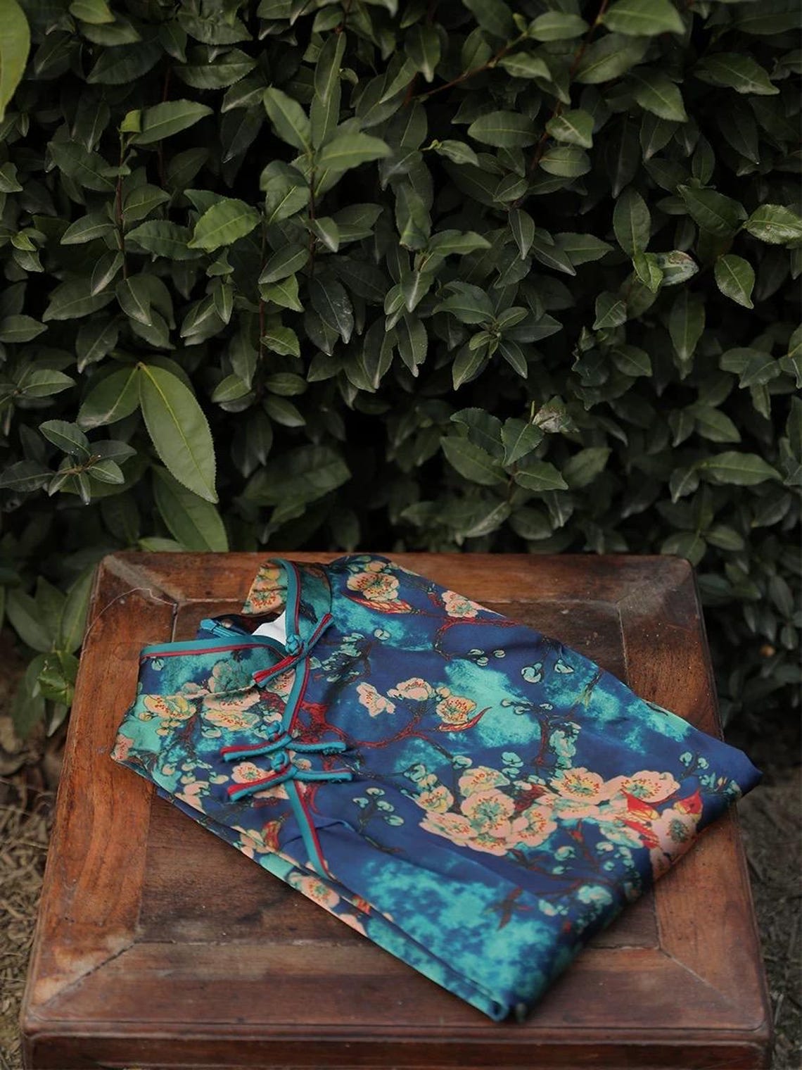 Modern Cheongsam, Summer Chinese Qipao, Blue With Patterns Long Length ...