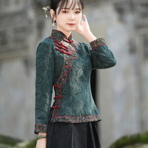 Traditional Chinese Style Shirt for Women, Vintage Cheongsam Top ...