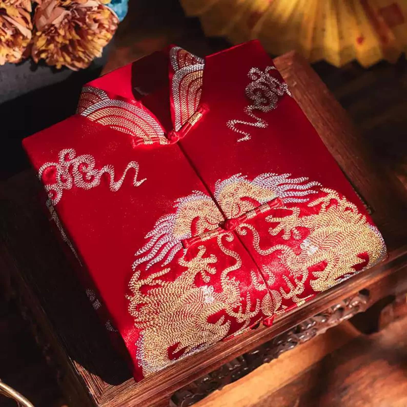Red Dragon Xiuhe Gown: Traditional Chinese Groom Wedding Kimono (plus ...