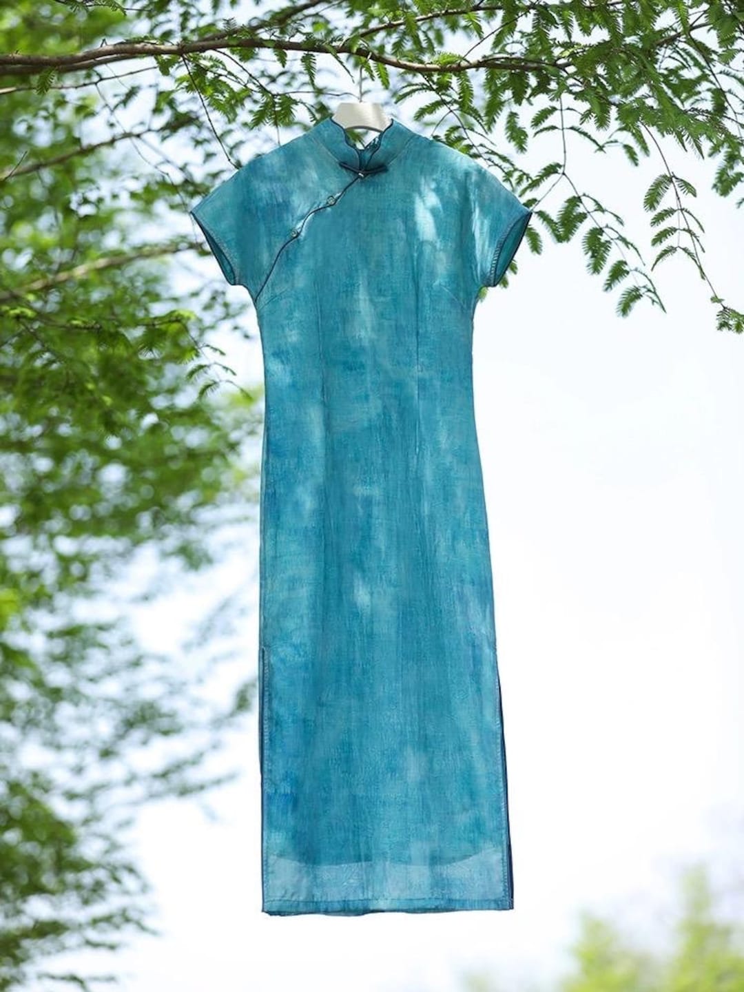 Light Blue Cheongsam Summer Chinese Qipao - Etsy