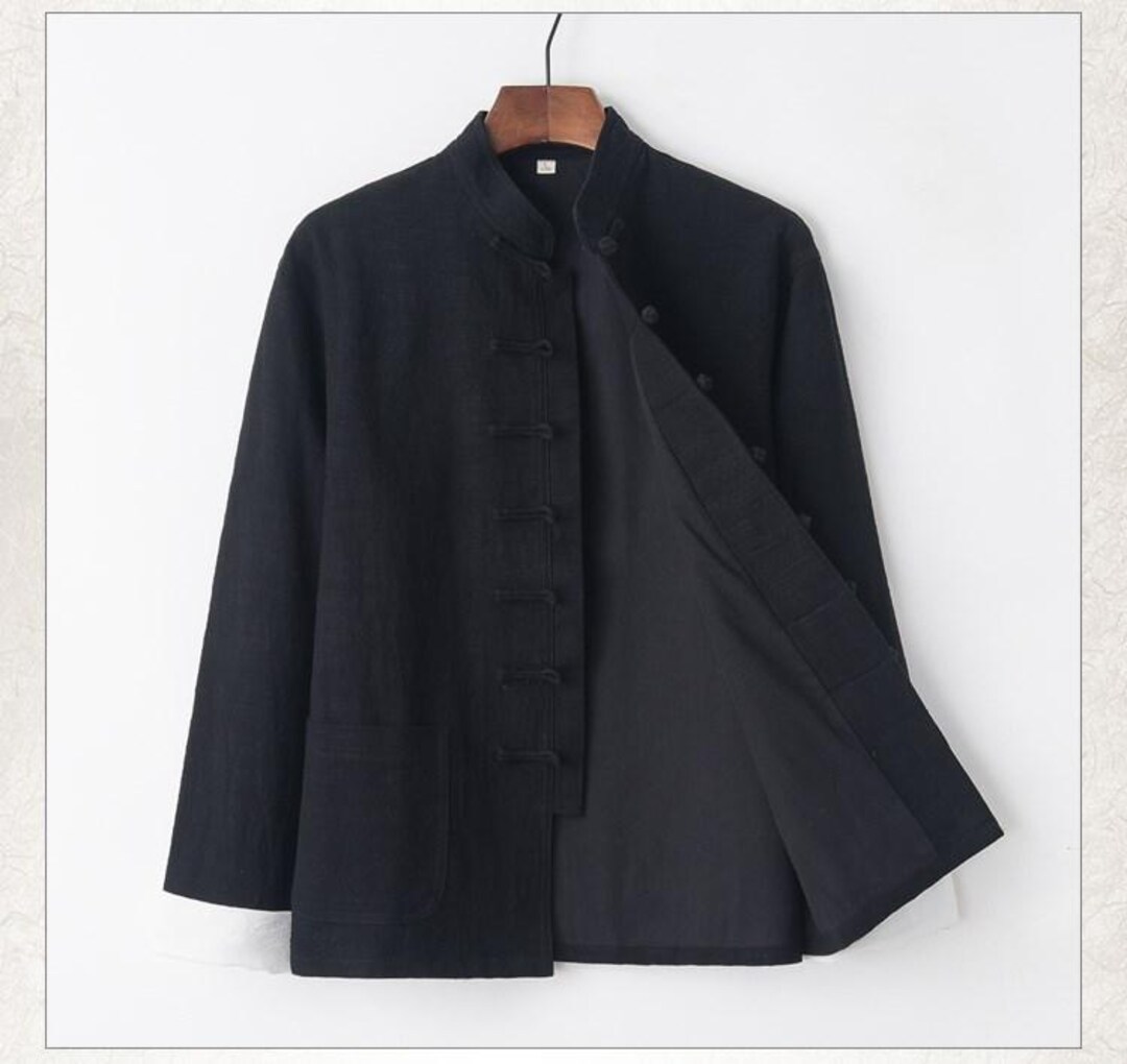 Linen Tang Jacket: Men's Chinese Cheongsam With Frog Buttons - Etsy