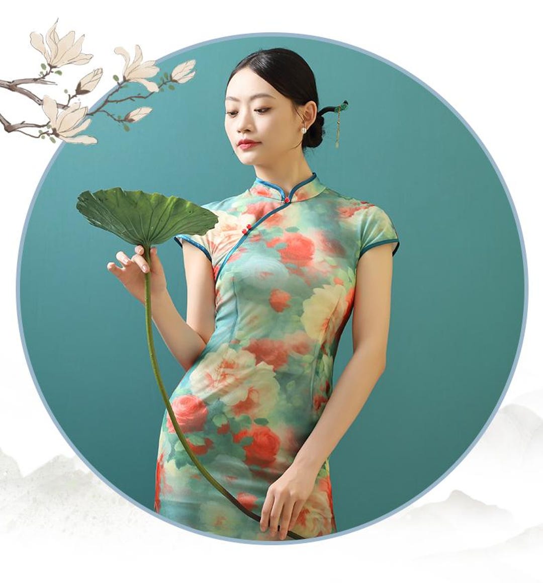 Traditional Chinese Dance Costume, Stage Performance Cheongsam, Flowy ...