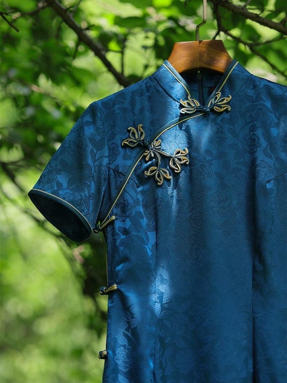 Cheongsam Top Blue