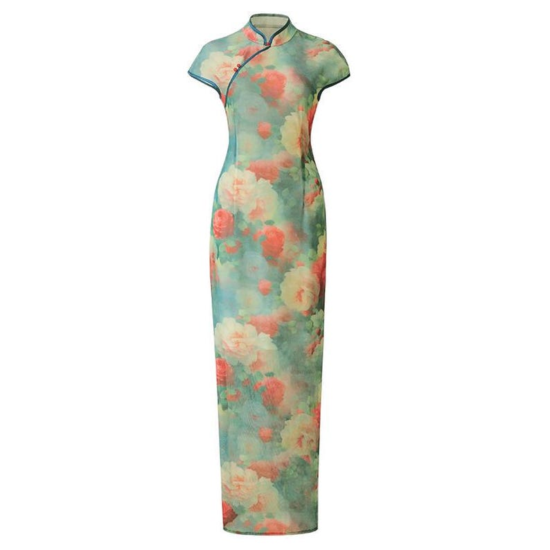 Traditional Chinese Dance Costume, Stage Performance Cheongsam, Flowy ...