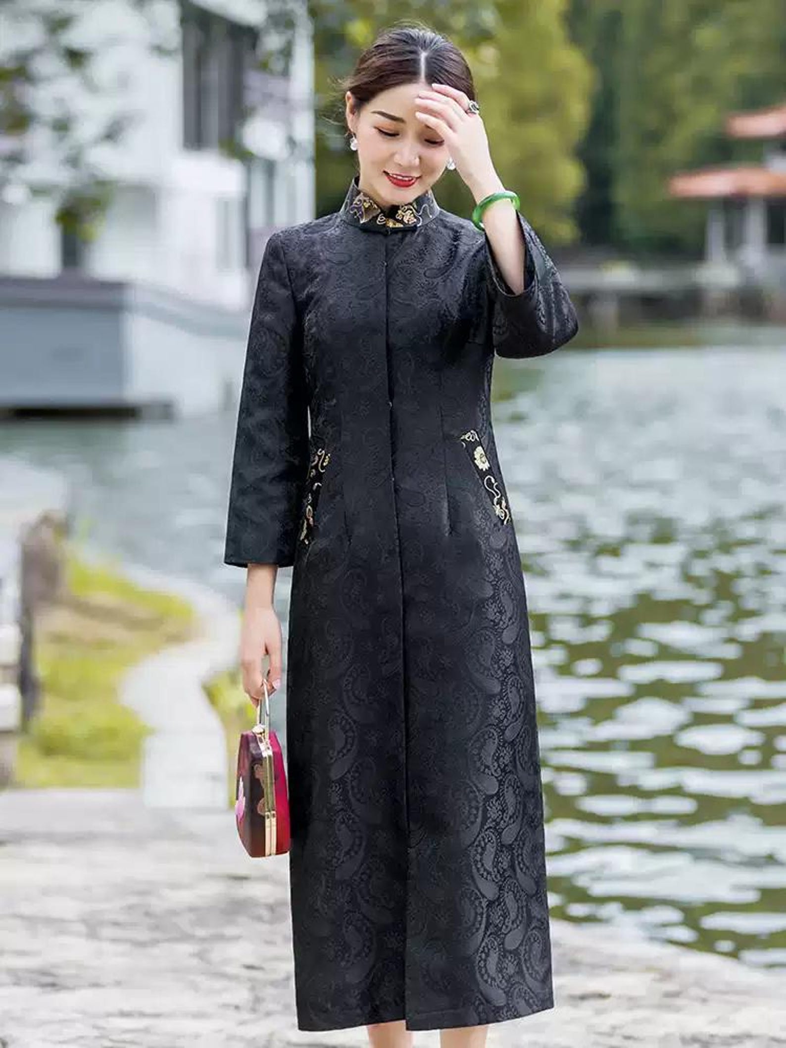 Women Autumn Winter New Style Frog Button Chinese Style Qipao Jacket ...