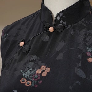 Black Sleeveless Cheongsam, Summer Chinese Qipao, Long Length Daily ...