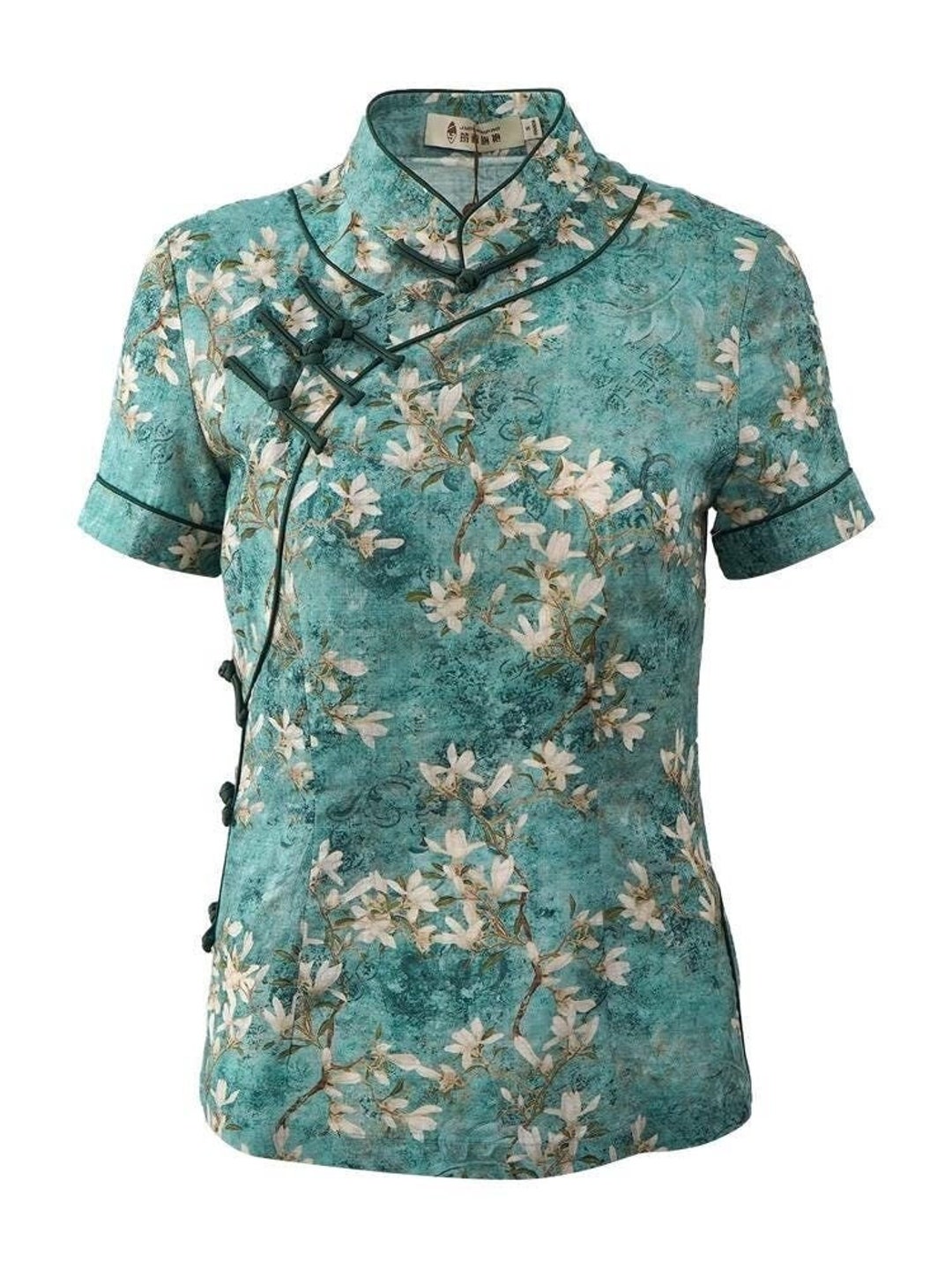 Floral Qipao Top: Traditional Chinese Blouse With Frog Buttons - Etsy
