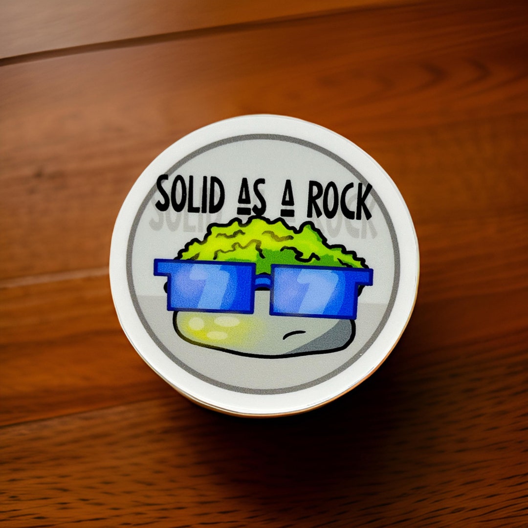 Solid as a Rock Sticker | Funny Sticker | Rock | Decal | Water Bottle ...