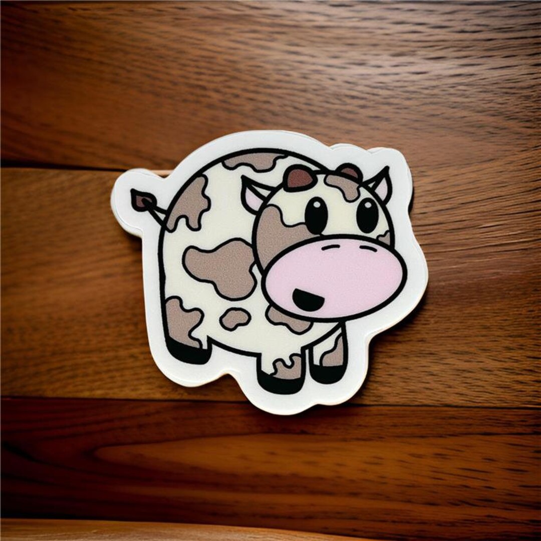 Happy Cow Sticker Cute Cow Decal Water Bottle Sticker Laptop Sticker ...