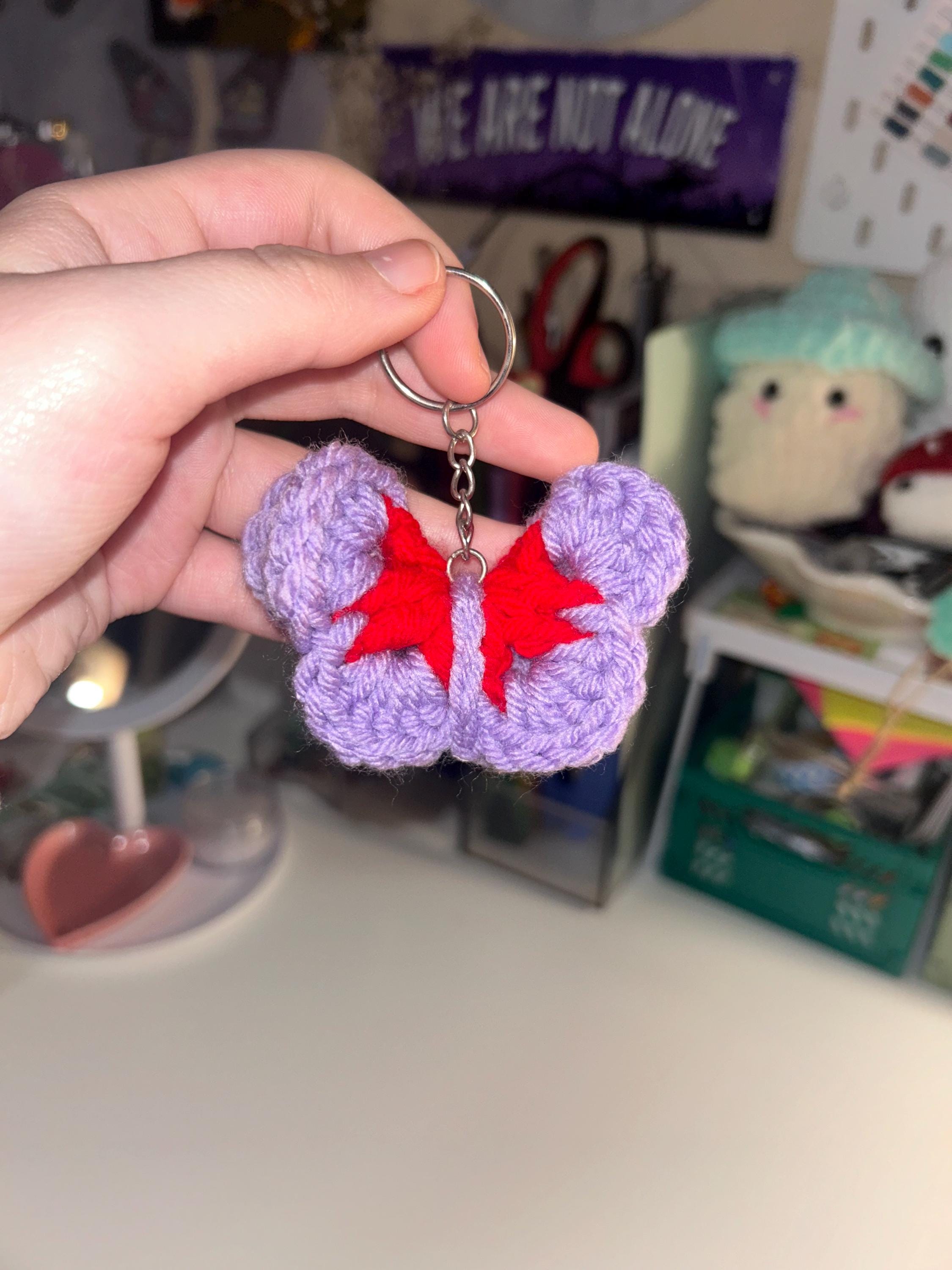 Butterfly Crochet Keychain - Etsy