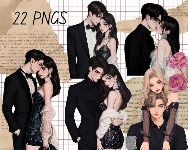 Couple Clipart Bundle, Boyfriend Girlfriend Clipart, Lovers Clipart ...