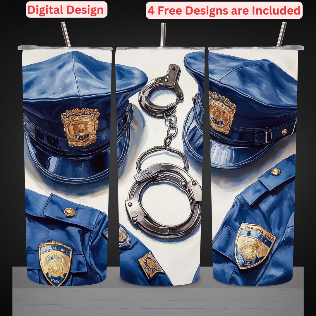 Police Tumbler Wrap: Uniform & Hat Design (20oz Digital Download) - Etsy