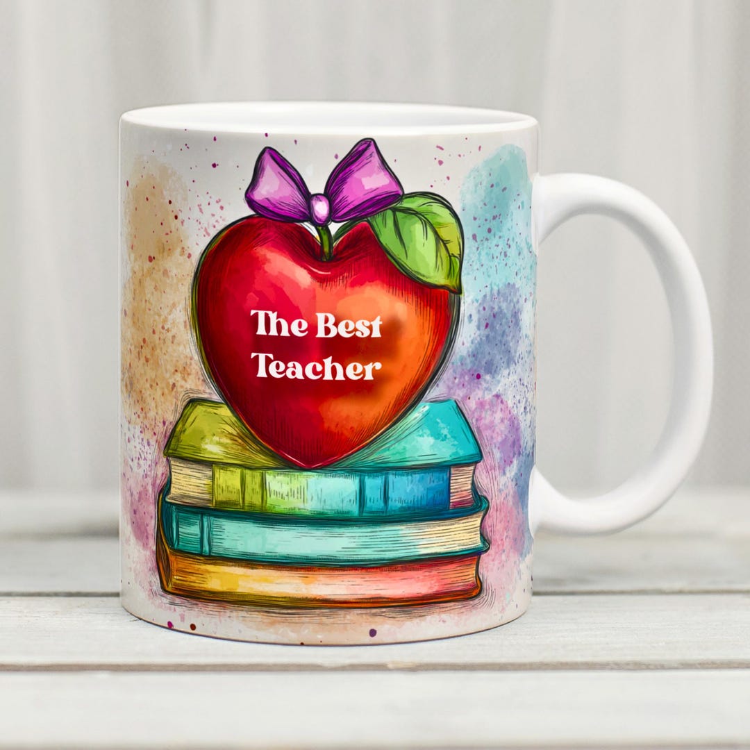 Best Teacher Mug Sublimation PNG Digital Design, Teacher Coffee Mug ...
