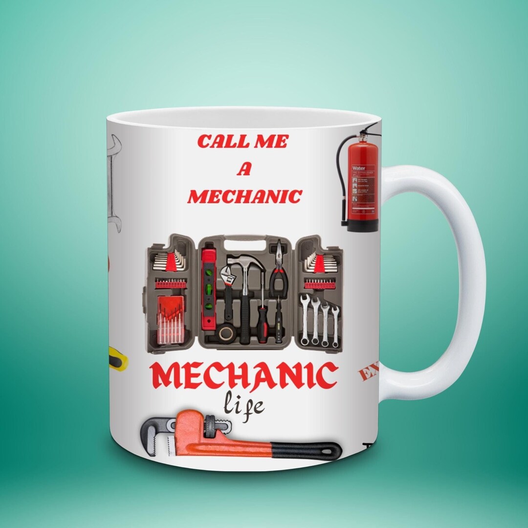 Mechanic Mug Sublimation Design, Tool Box Mug Wrap, 11oz Mug ...