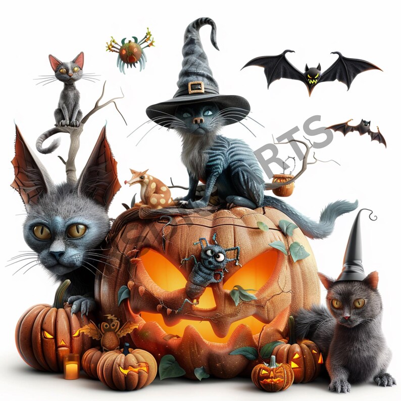 Happy Halloween Clipart 80+ PNG Graphics, Spooky Vibes, Witch, Ghost ...