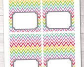 Items similar to Rainbow Chevron Stripes Blank Printable Buffet Food ...