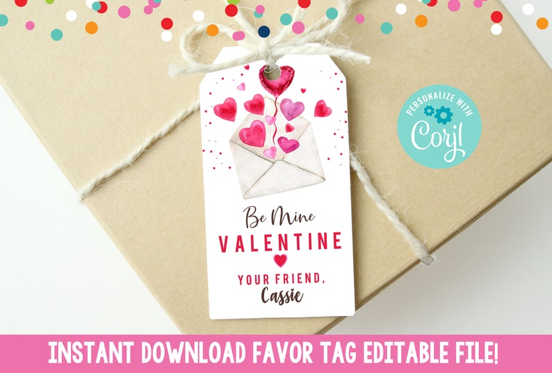Printable Valentines Day Favor Gift Tags Editable Love - Etsy