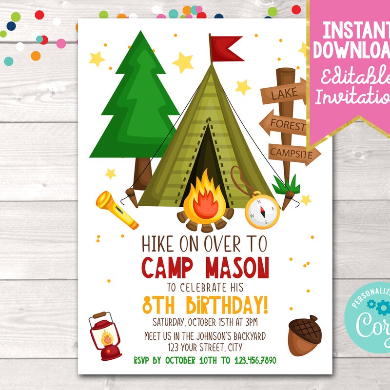 Camping Birthday Party - Etsy