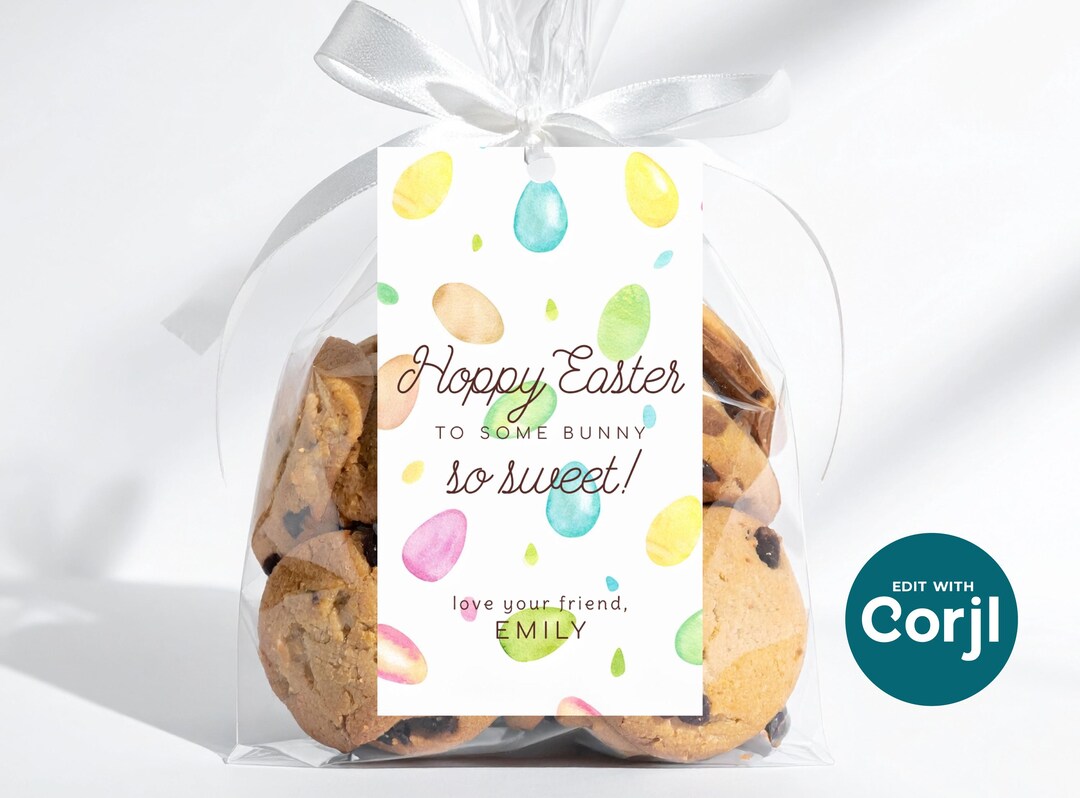Editable Easter Egg Favor Tag, Printable Easter Treat for Someone Sweet ...