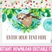 Instant Download Sloth Buffet Cards Printable Sloth Birthday - Etsy