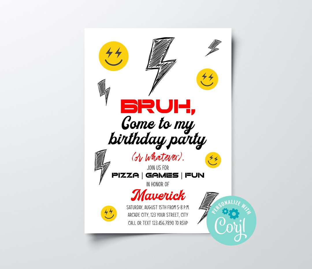 Invitación de cumpleaños editable para chicos, invitación de cumpleaños ...