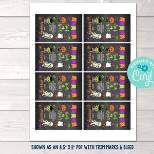 Editable Halloween Trick or Treat Favor Tags Instant Download - Etsy