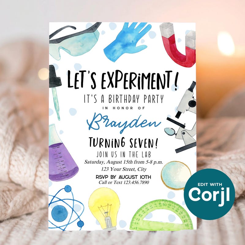 Science Invitation - Etsy