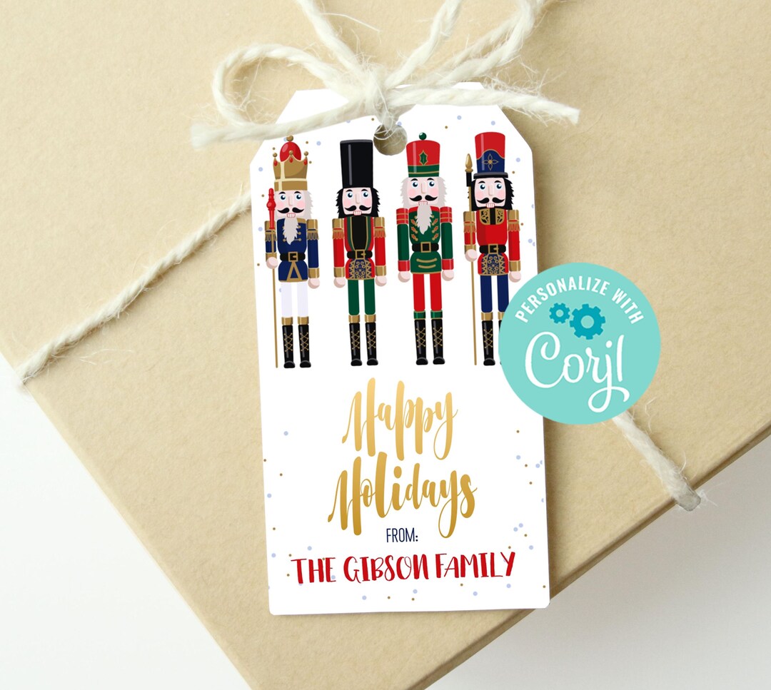 Instant Download Nutcracker Christmas Favor Tag, Editable Christmas ...