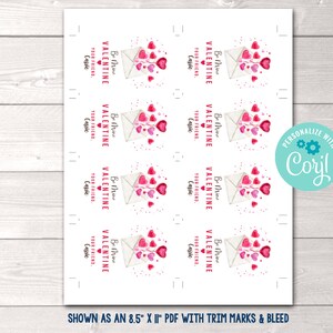 Printable Valentines Day Favor Gift Tags, Editable Love Letters ...
