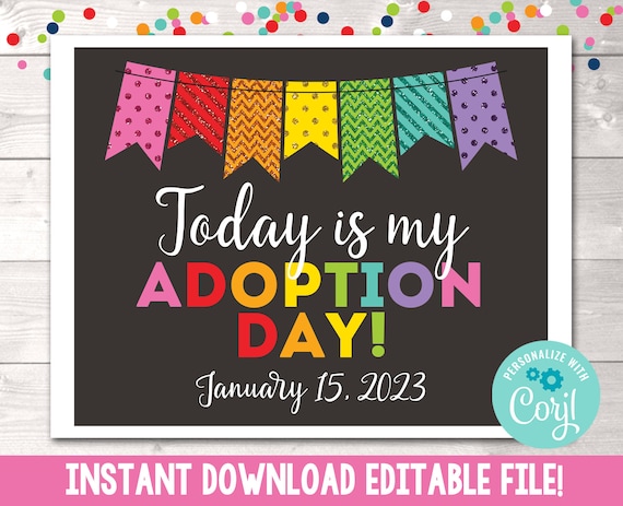 Instant Download Adoption Day Announcement, Printable Adoption Photo ...