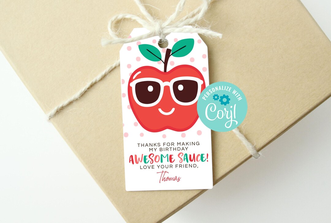Editable Kids Awesome Sauce Birthday Party Favor Tags, Printable ...