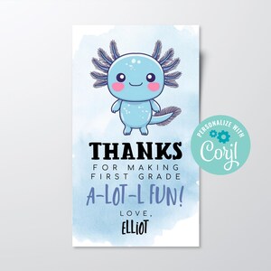 Editable Axolotl Teacher Appreciation Gift Tags (digital Download) - Etsy