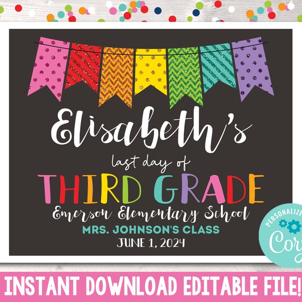 3rd Grade Sign - Etsy