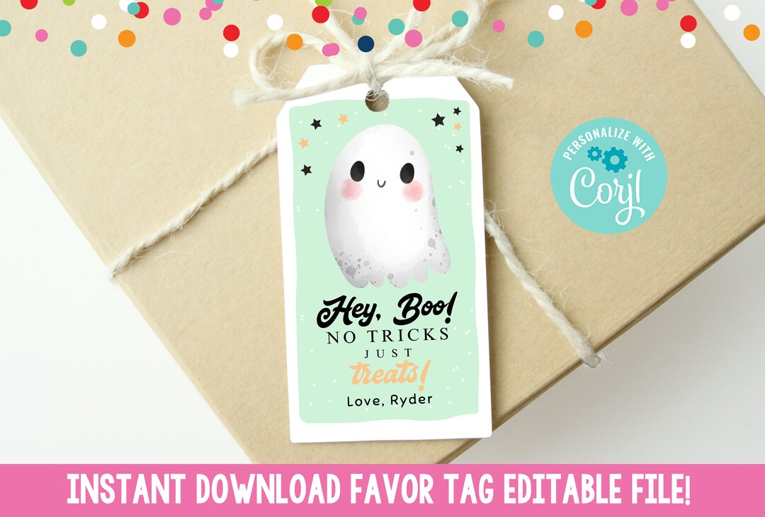 Editable Halloween Trick or Treat Favor Tag, Instant Download Trick or ...