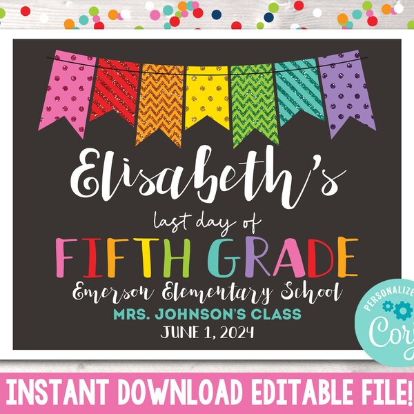 5th Grade Sign - Etsy