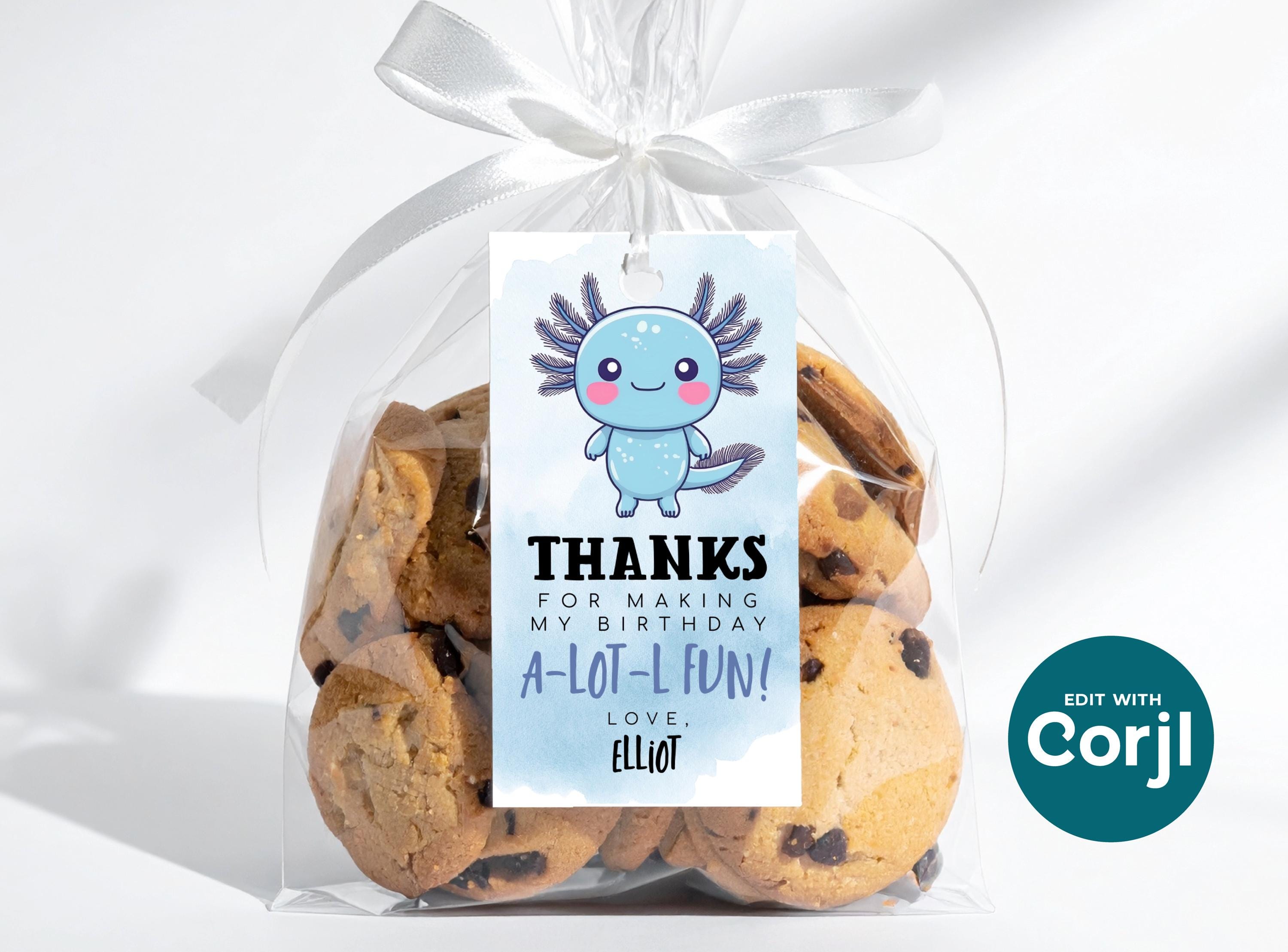 Editable Axolotl Birthday Favor Tag: Instant Download - Etsy