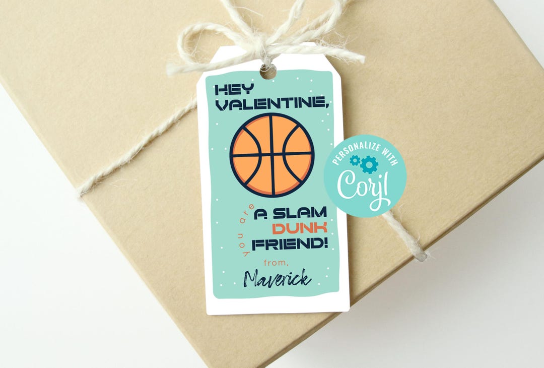 Editable Boys Basketball Valentines Day Cards, Printable Boys Slam Dunk ...
