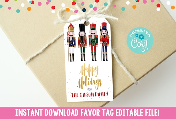 Instant Download Nutcracker Christmas Favor Tag Editable | Etsy