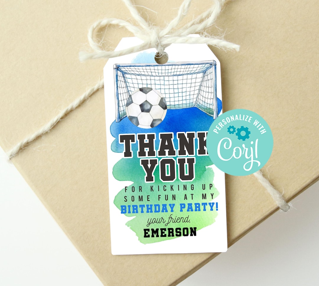 Editable Soccer Birthday Party Favor Tags (digital Download) - Etsy