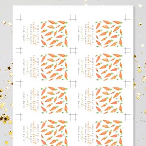 Editable Watercolor Carrots Easter Favor Tag, Printable Easter Bunny ...