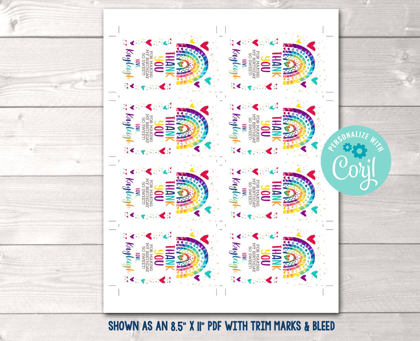 Editable Tie Dye Favor Tag Printable Tie Dye Birthday Party - Etsy